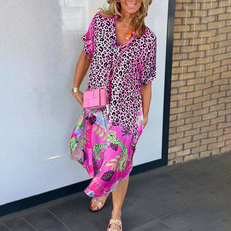 Лятна дишаща свободна рокля с V-образно деколте – tyttoi